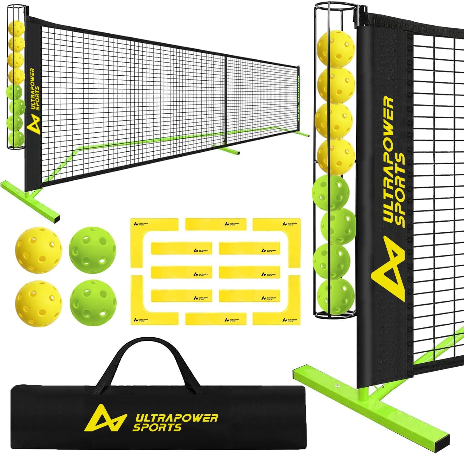 Pickleball Net Set - Portable, Adjustable, Regulation Size 22ft with ...
