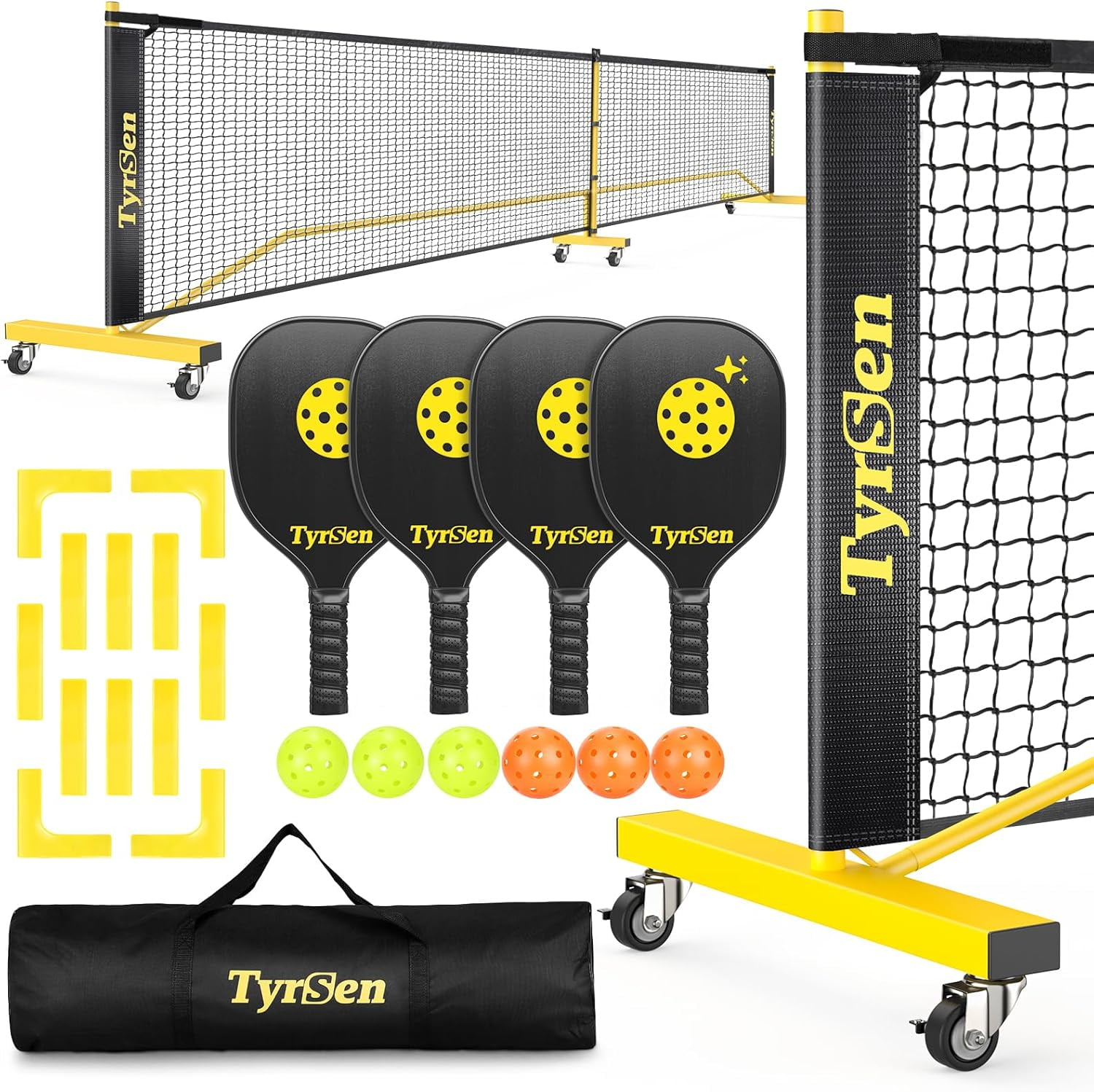 Pickleball Net Set - Pickleball Net on Wheels for Driveway Backyard ...