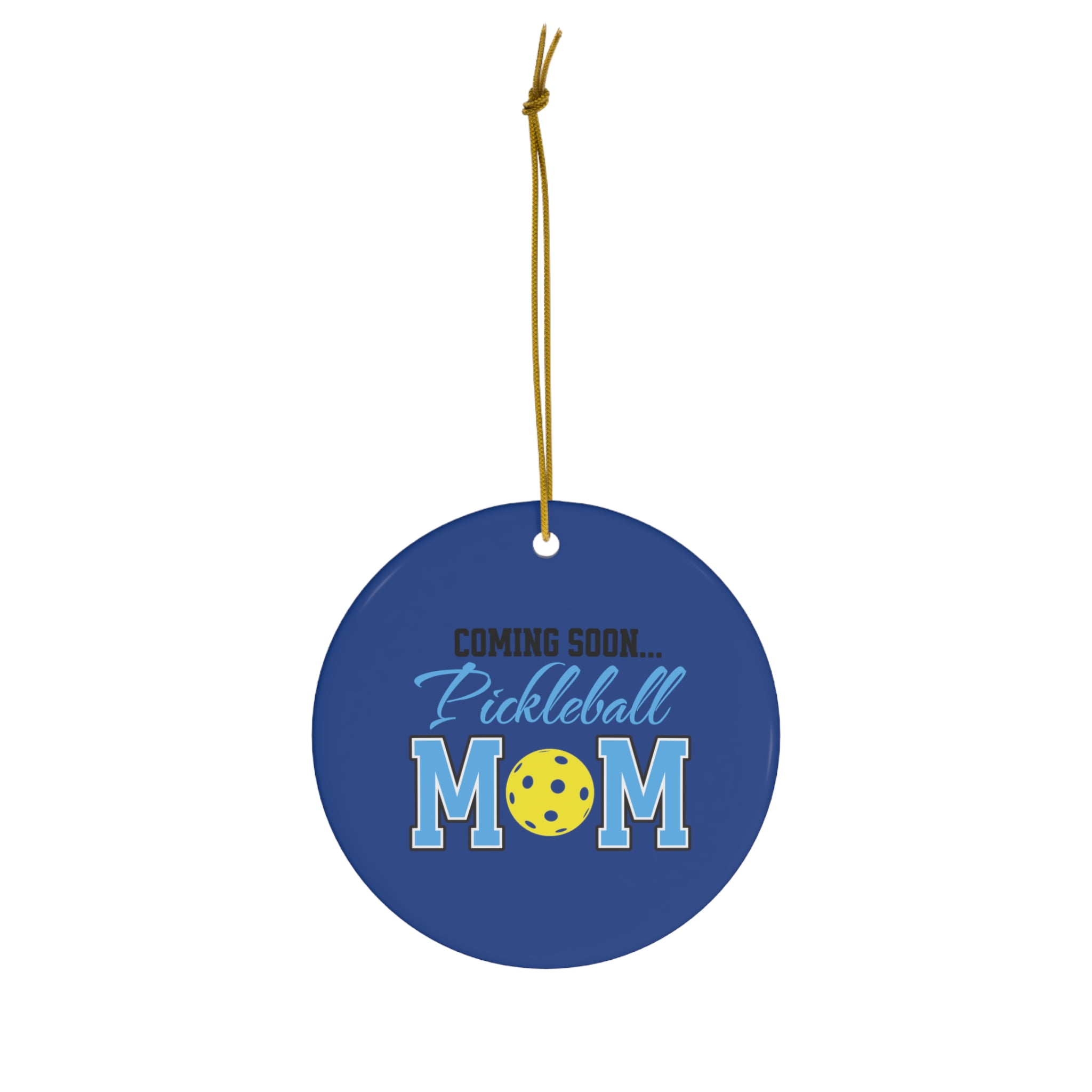 Pickleball New MOM Blue Text | Baby Shower Hoilday Gift | Circle ...