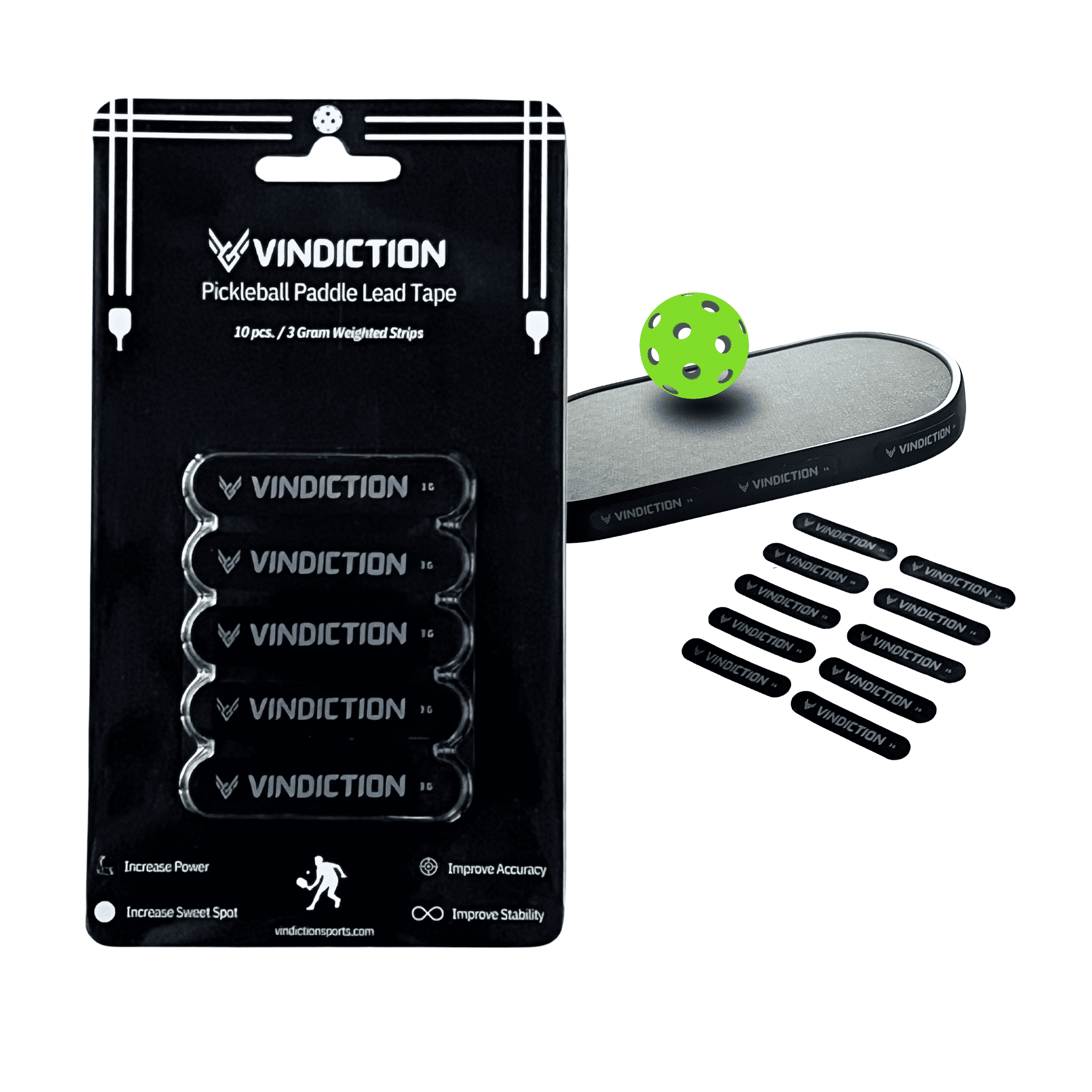 Pickleball Paddle Lead Tape, 10 Pieces, 3g Each, Increase Power and Sweet Spot, Balance Paddle ...