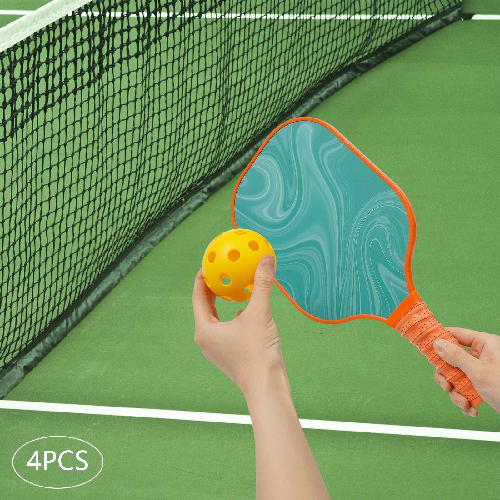 Pickleball Paddle Set, 4 Paddles, 2 Indoor and 2 Outdoor Balls ...