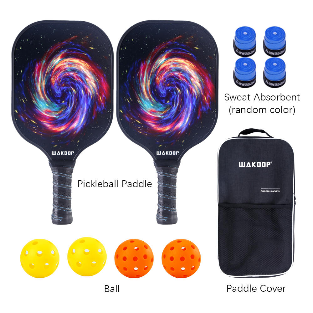 Pickleball Paddle Set,Carbon Pickleball Racket Set of 2 Rackets and 4 ...