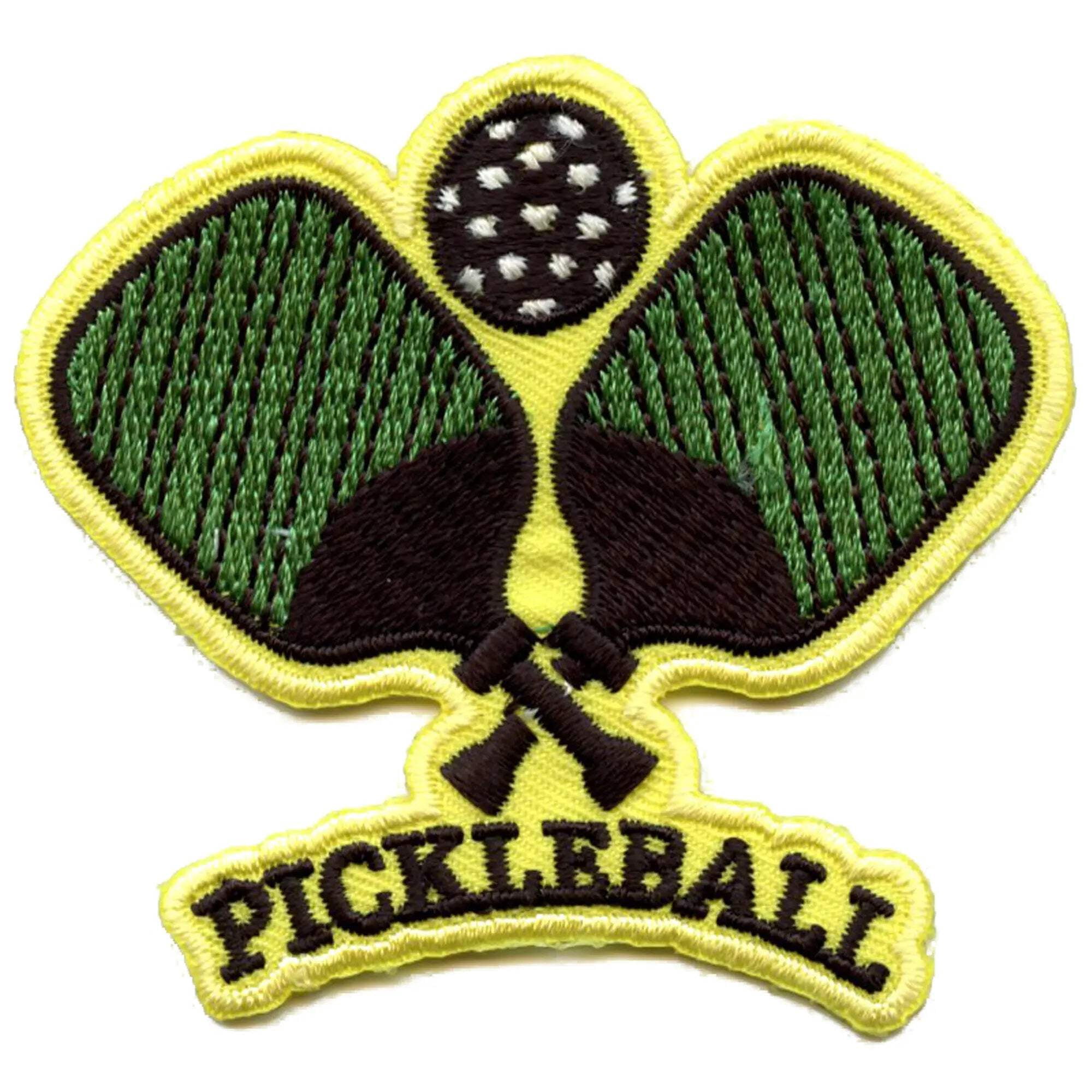 Pickleball Paddle Sport Patch Wooden Racket Ball Embroidered Iron On ...