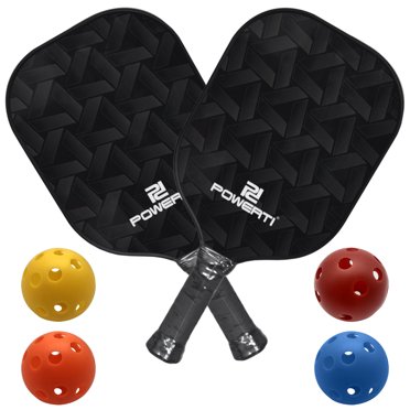 MADOG Pickleball Rackets Set, Fiberglass Paddles, Non-Slip Grip, 4 ...