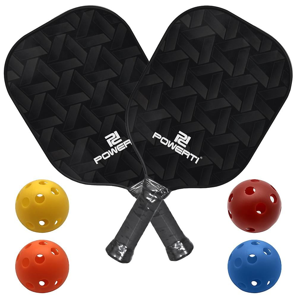 Pickleball Paddle and Ball Set Carbon Fiber Surface Pickle Ball Racket ...