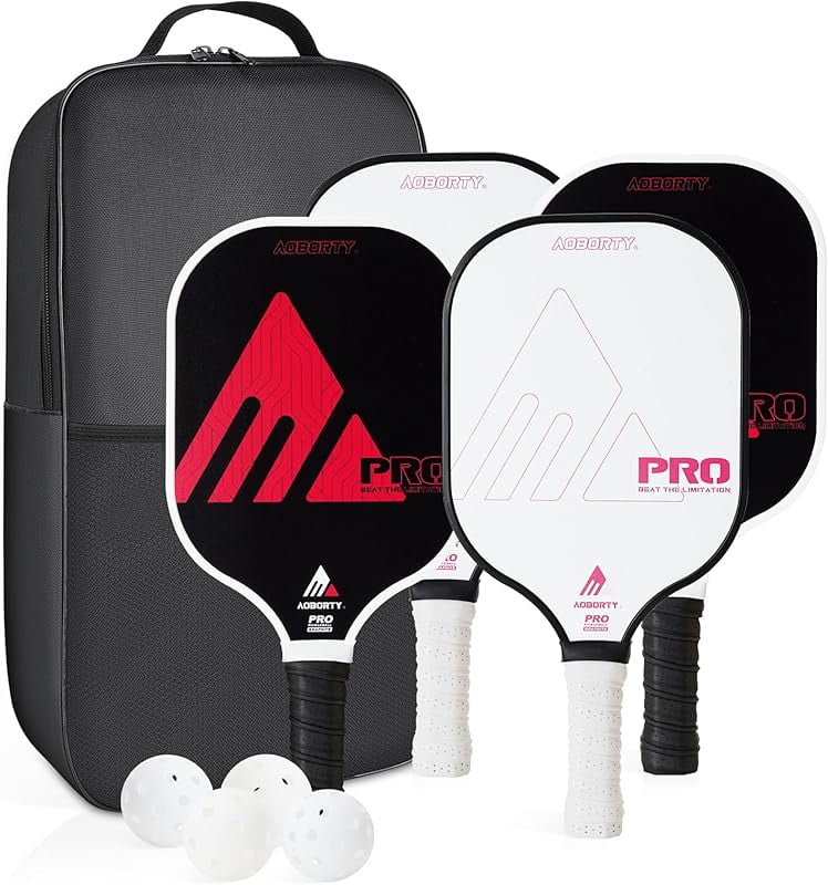 Pickleball Paddles 4 Pack - USAPA Light Graphite Premium Rackets Fiber ...