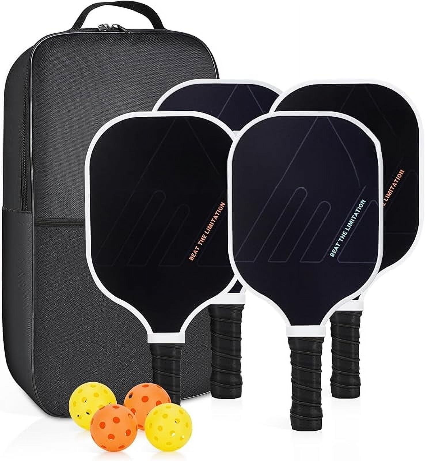 Pickleball Paddles 4 Pack - USAPA Light Graphite Premium Rackets Fiber ...