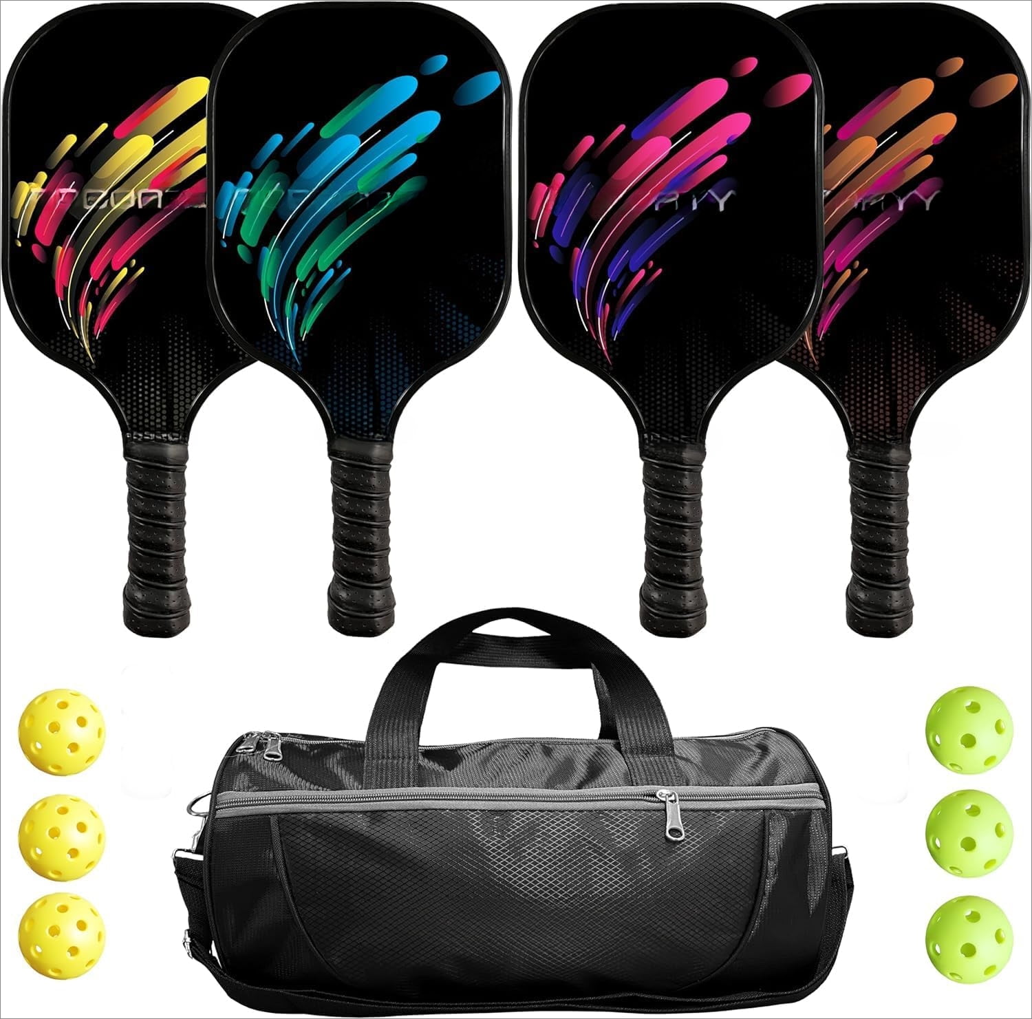 Pickleball Paddles 4 Pack - USAPA Light Graphite Premium Rackets Fiber ...