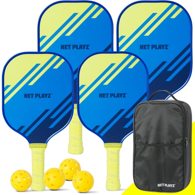 Pickleball Paddles Family Set, Net Playz, 2 Kid-Size 2 Adult-Size USAPA ...