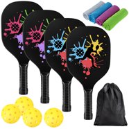 Eccomum Pickleball Rackets Set Pickleball Paddle Set of 2 Rackets and 4 ...