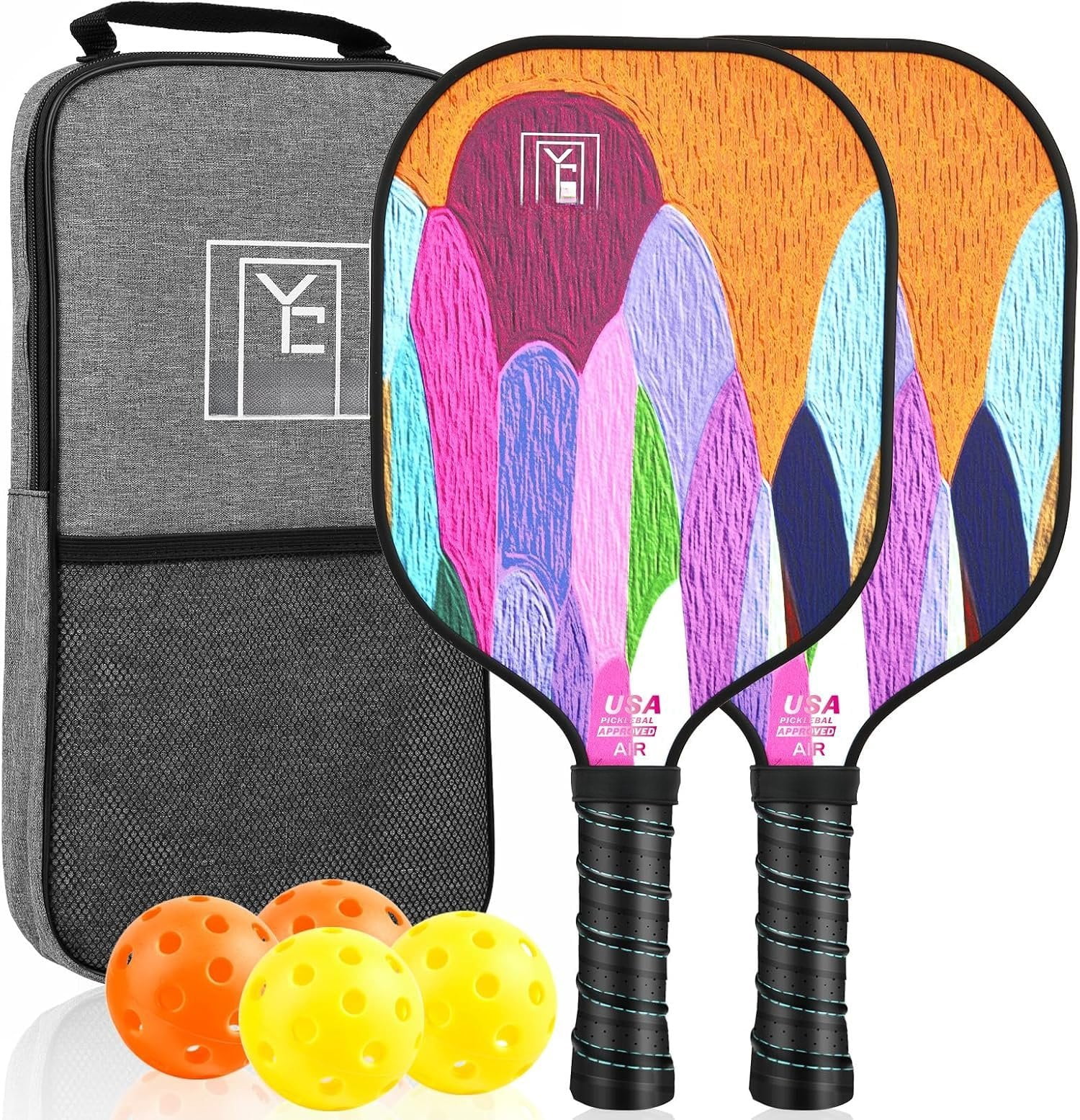 Pickleball Paddles Set of 2, 2026 USAPA Approved Pickleball Set ...