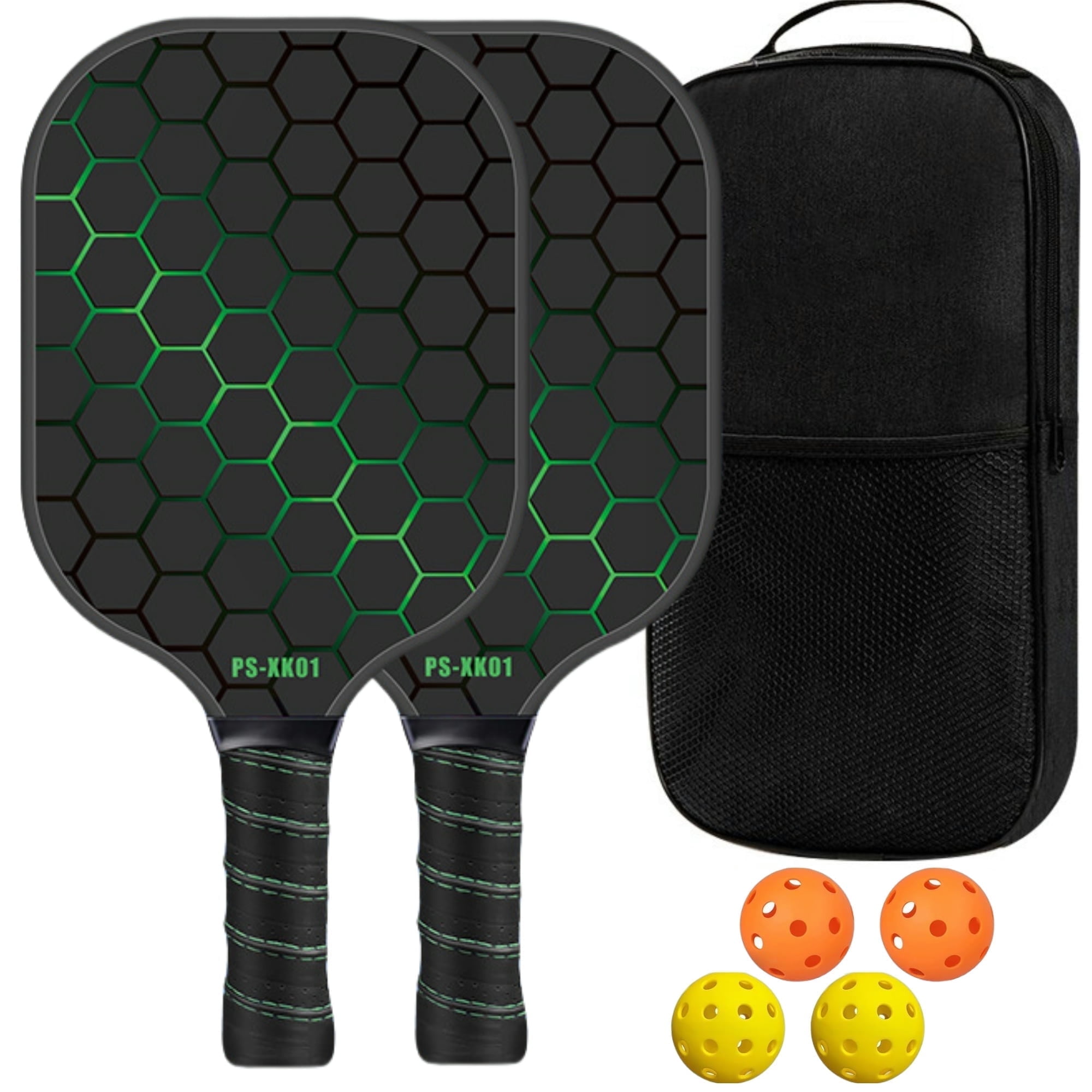 Pickleball Paddles Set of 2 with 4 Balls, 1 Pickleball Bag, USAPA ...
