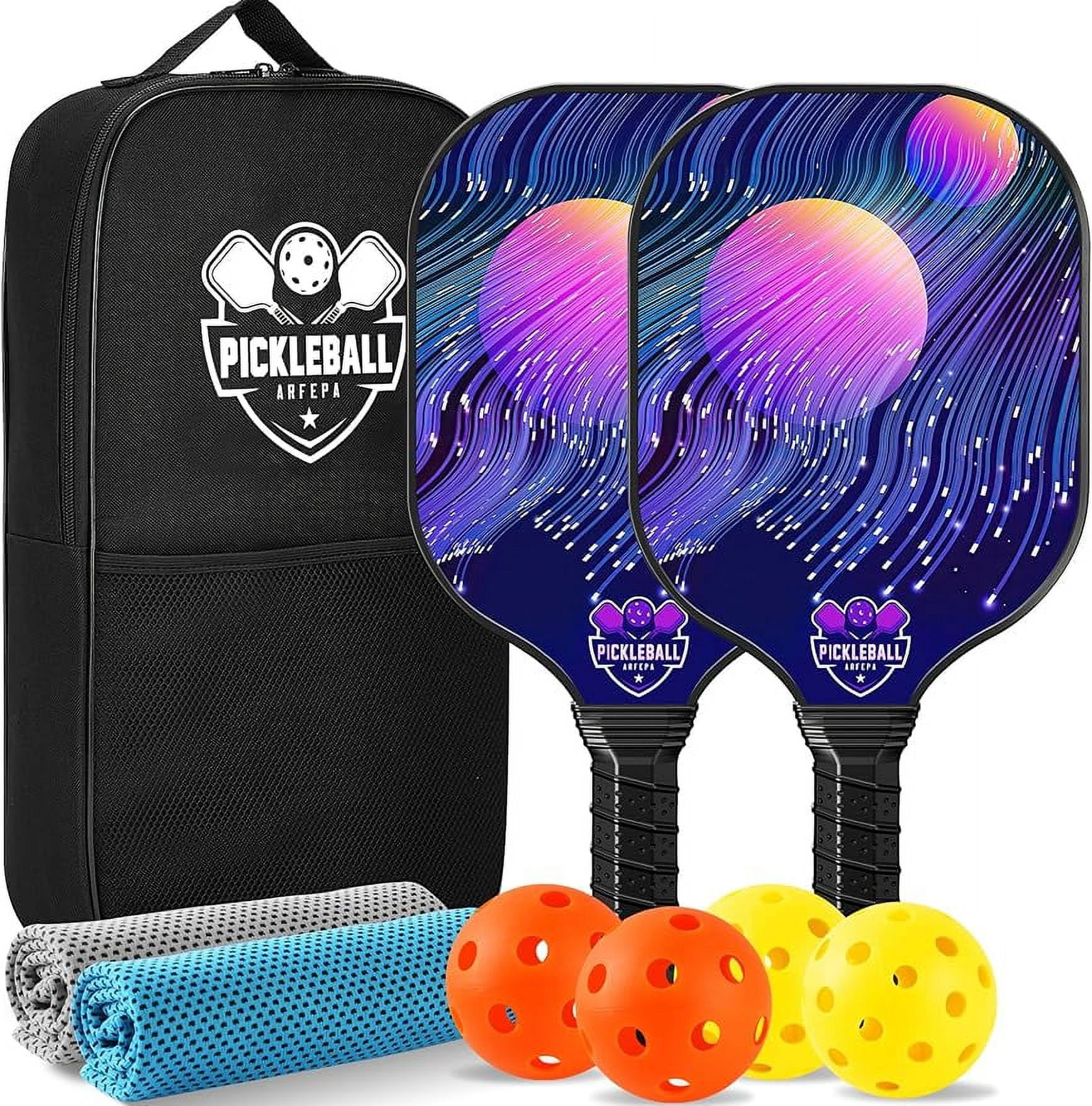 Pickleball Paddles Set of 2 - Fiberglass Surface Pickleball Set - USAPA ...