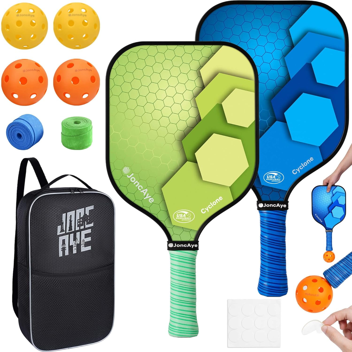 Pickleball-Paddles-Set of 4 or 2 Rackets with Balls and Bag | USAPA ...
