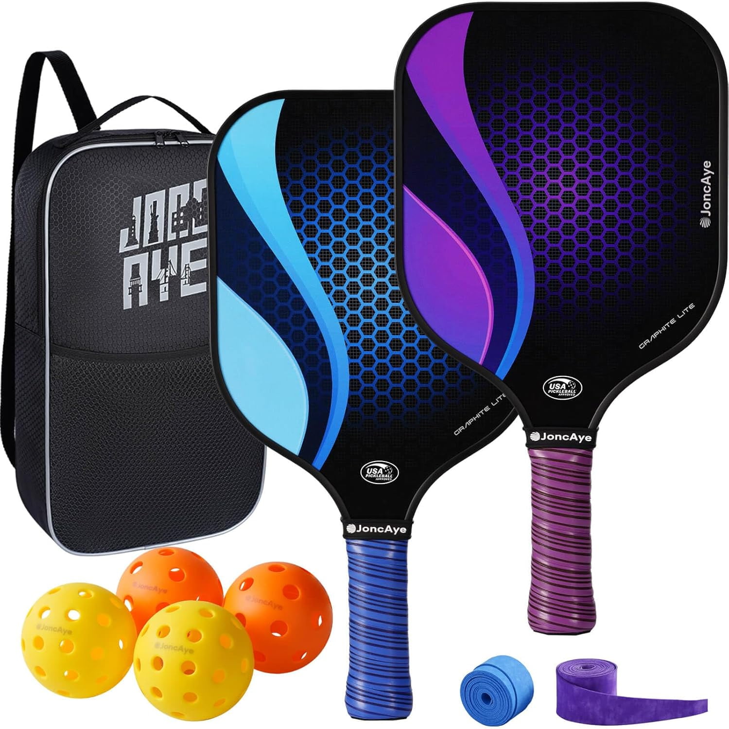 Pickleball-Paddles-Set of 4 or 2 Rackets with Balls and Bag, USAPA ...