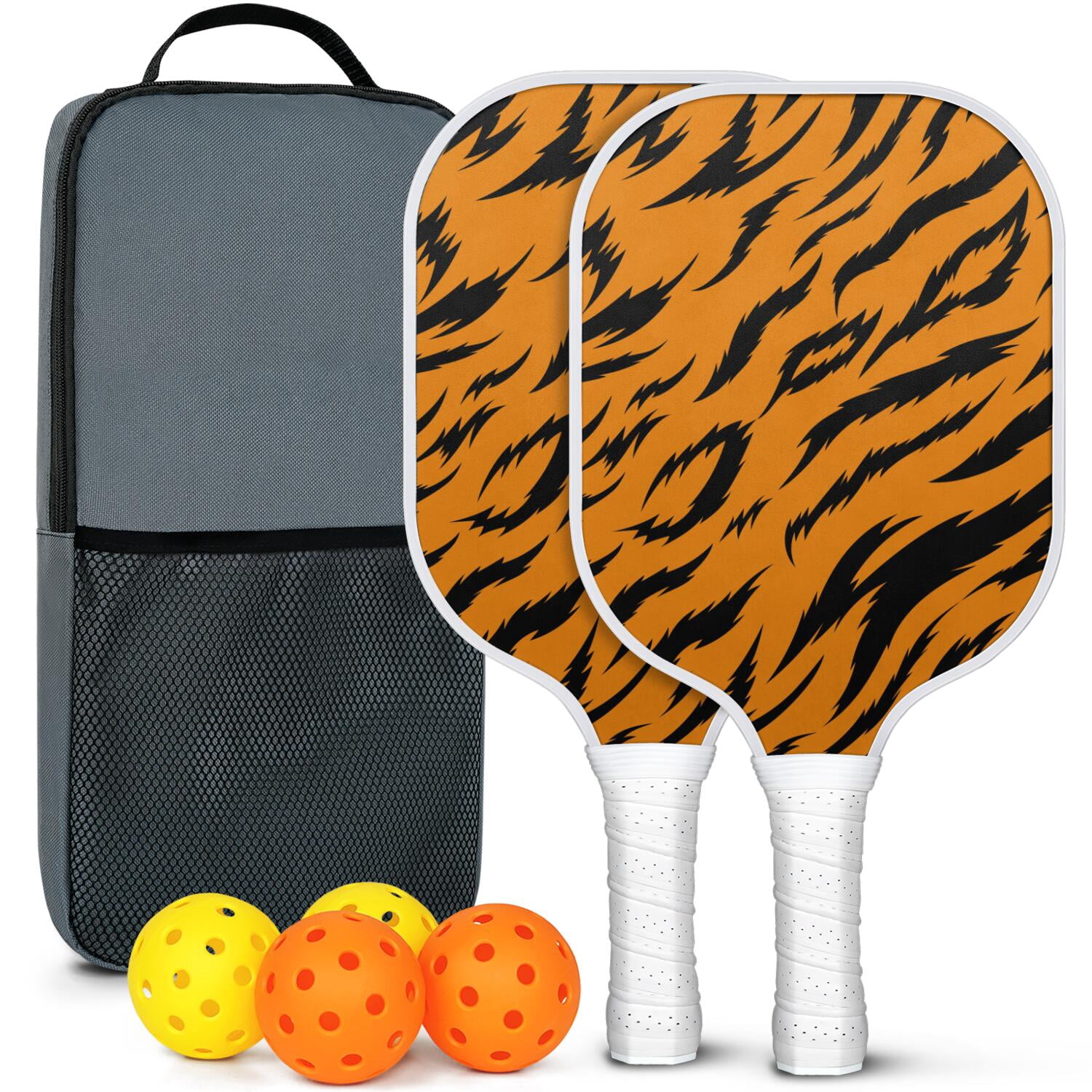 Pickleball Paddles Set Of 2, Fiberglass Surface, Animal, Leopard Print ...
