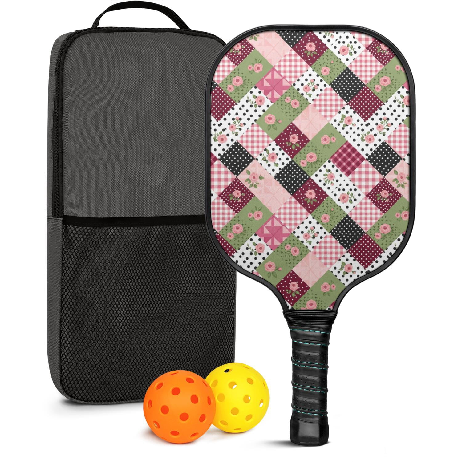 Pickleball Paddles Set,Pioneer Flower Floral Print Pattern Fiberglass ...