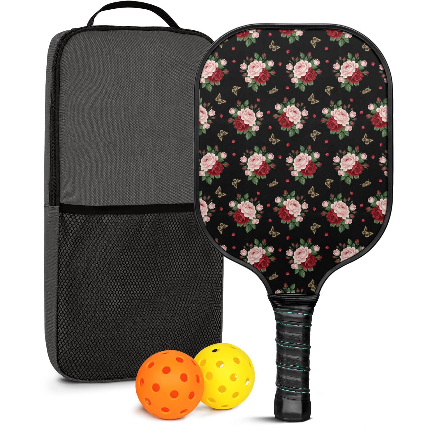 Pickleball Paddles Set,Pioneer Flower Floral Print Pattern Fiberglass ...