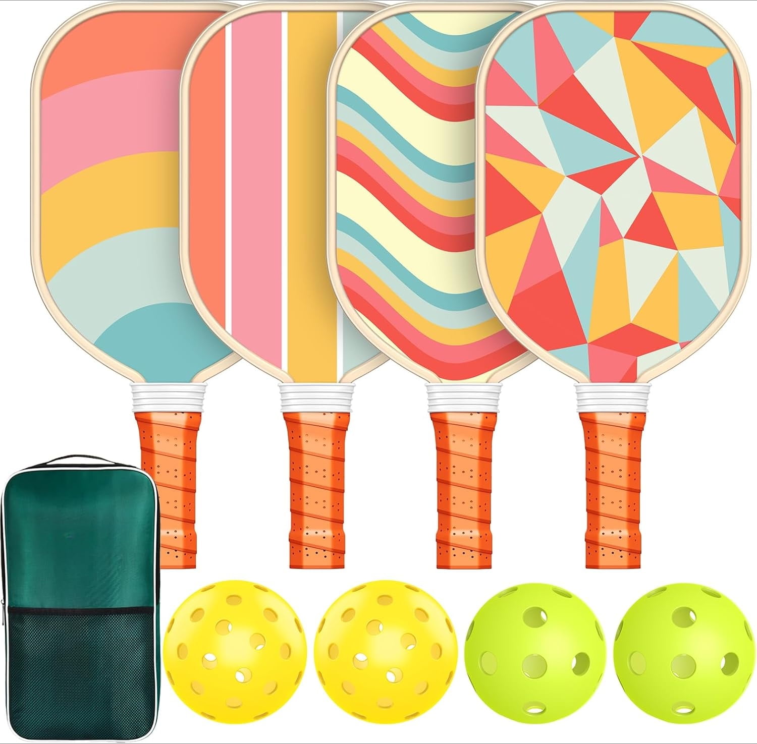 Pickleball Paddles Set of , USAPA Approved Premium Wood Pickleball Set ...