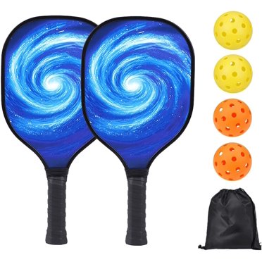 Eccomum Outdoor Portable Pickleball Rackets Set with 2 Rackets, 4 Balls ...