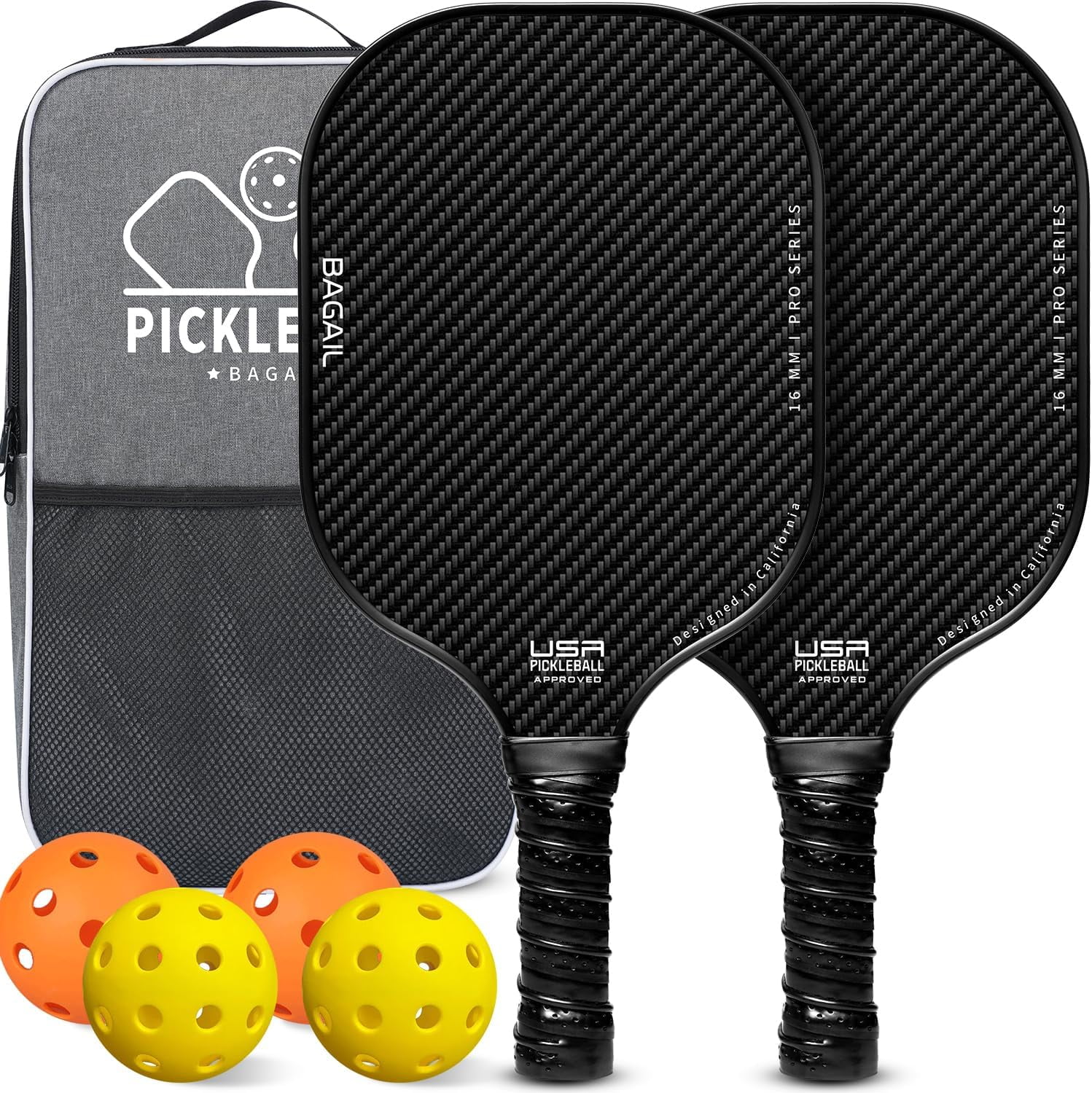 Pickleball Paddles, USAPA Approved Fiberglass Surface Pickleball Set ...