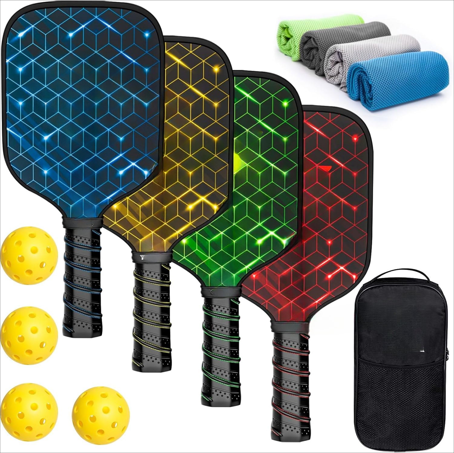 Pickleball Paddles,USAPA Approved Pickleball Paddle Set 4,Fiberglass ...