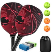 Eccomum Pickleball Rackets Set Pickleball Paddle Set of 2 Rackets and 4 ...