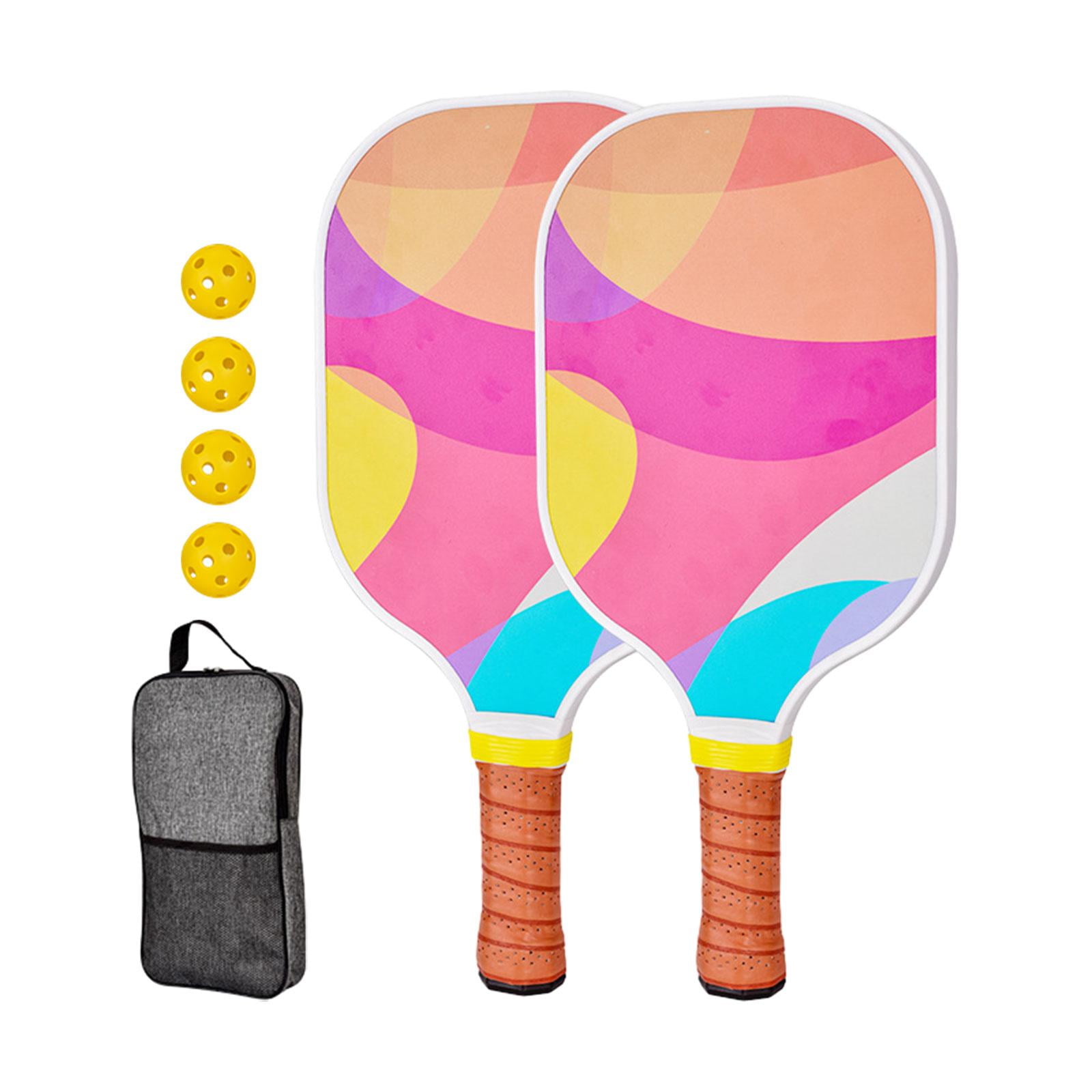Pickleball Racket Set Pickle Ball Racket 4 Pickleballs Portable Comfort ...