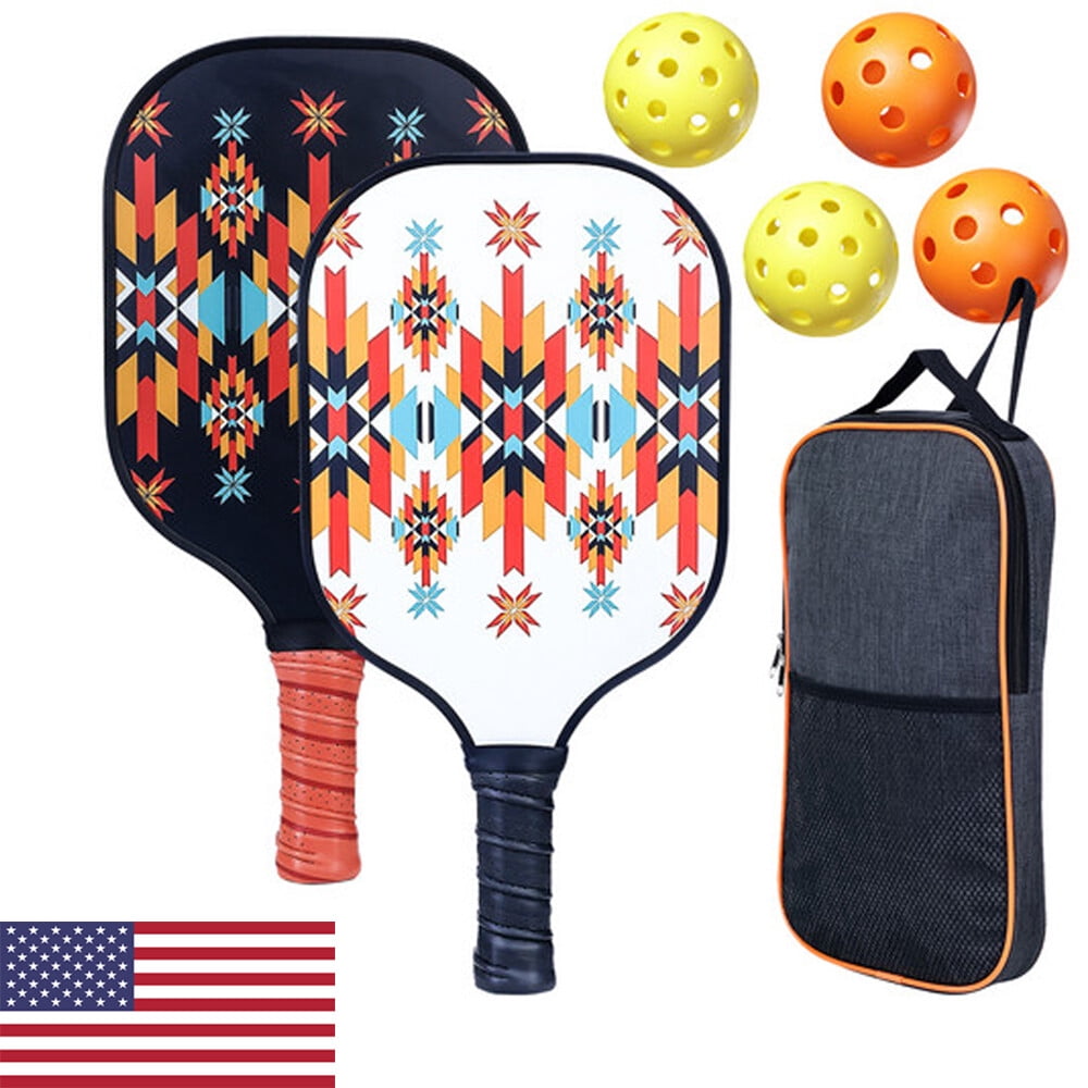Pickleball Set,Pickleball Paddles Set of 2 &4 Pickleballs,Portable ...