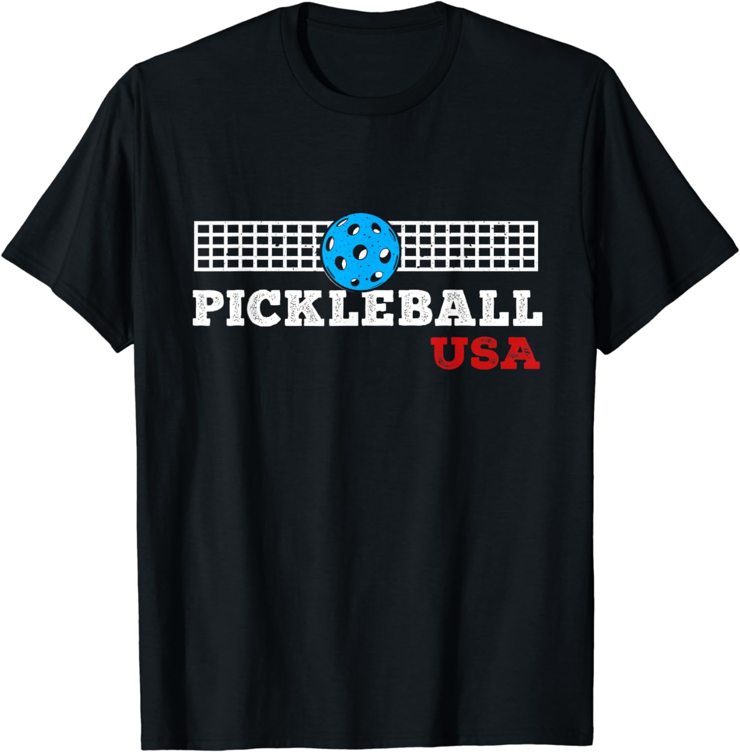 Pickleball Support the Team Pickleball Player USA Flag T-Shirt ...