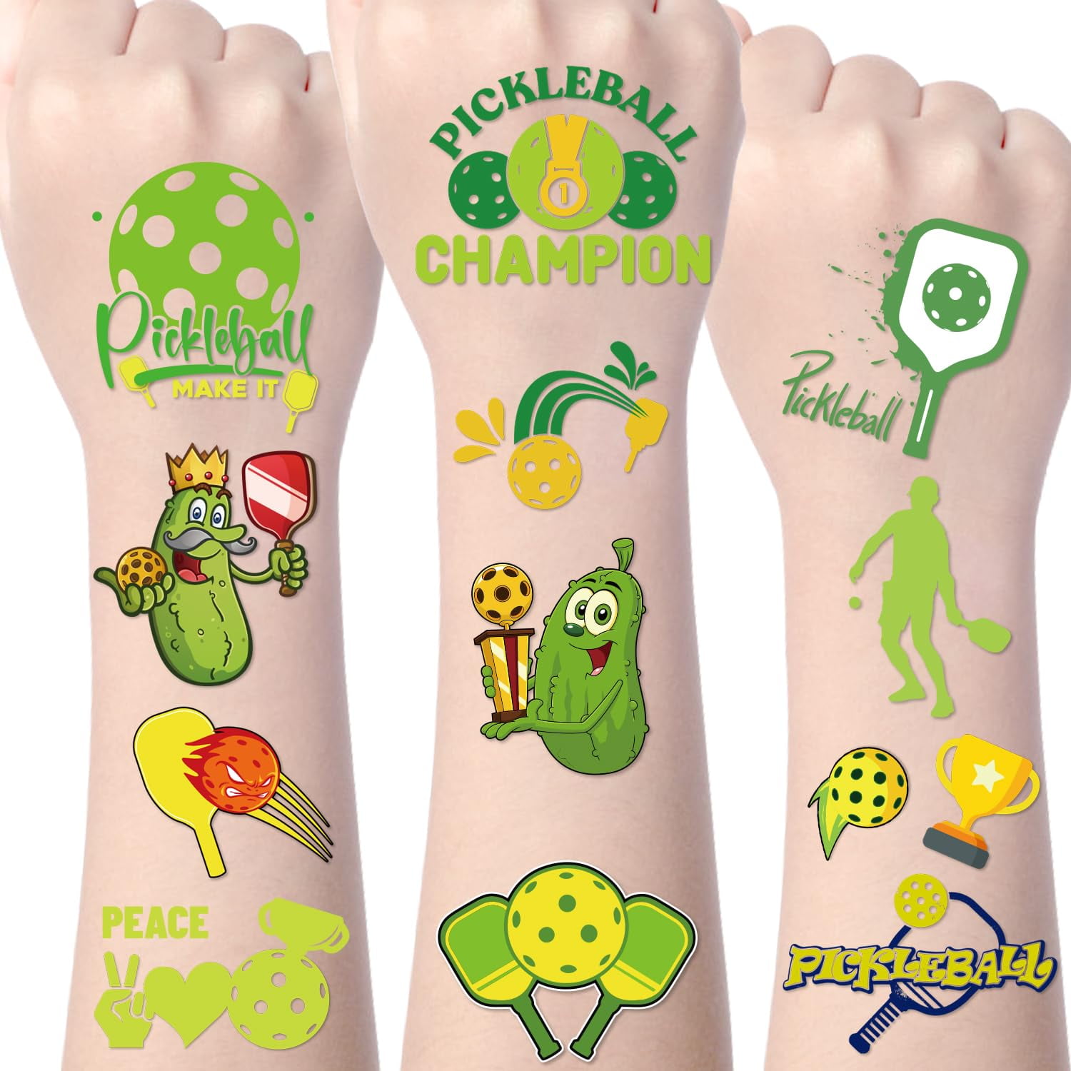 Pickleball Temporary Tattoos Stickers - 200+ Pickleball Birthday Party Favors Decorations ...