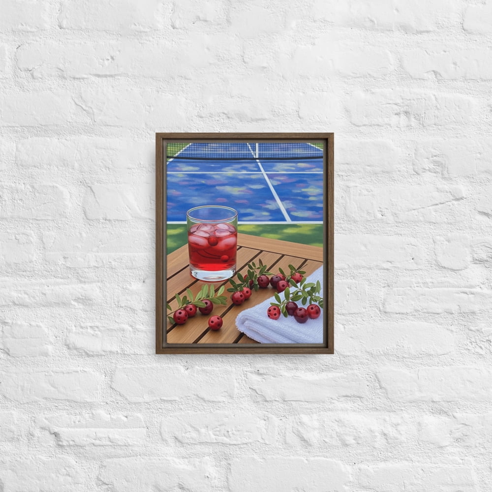 Pickleball Vodka Cranberry Hand Painted - Framed Canvas (Brown, 11″×14 ...