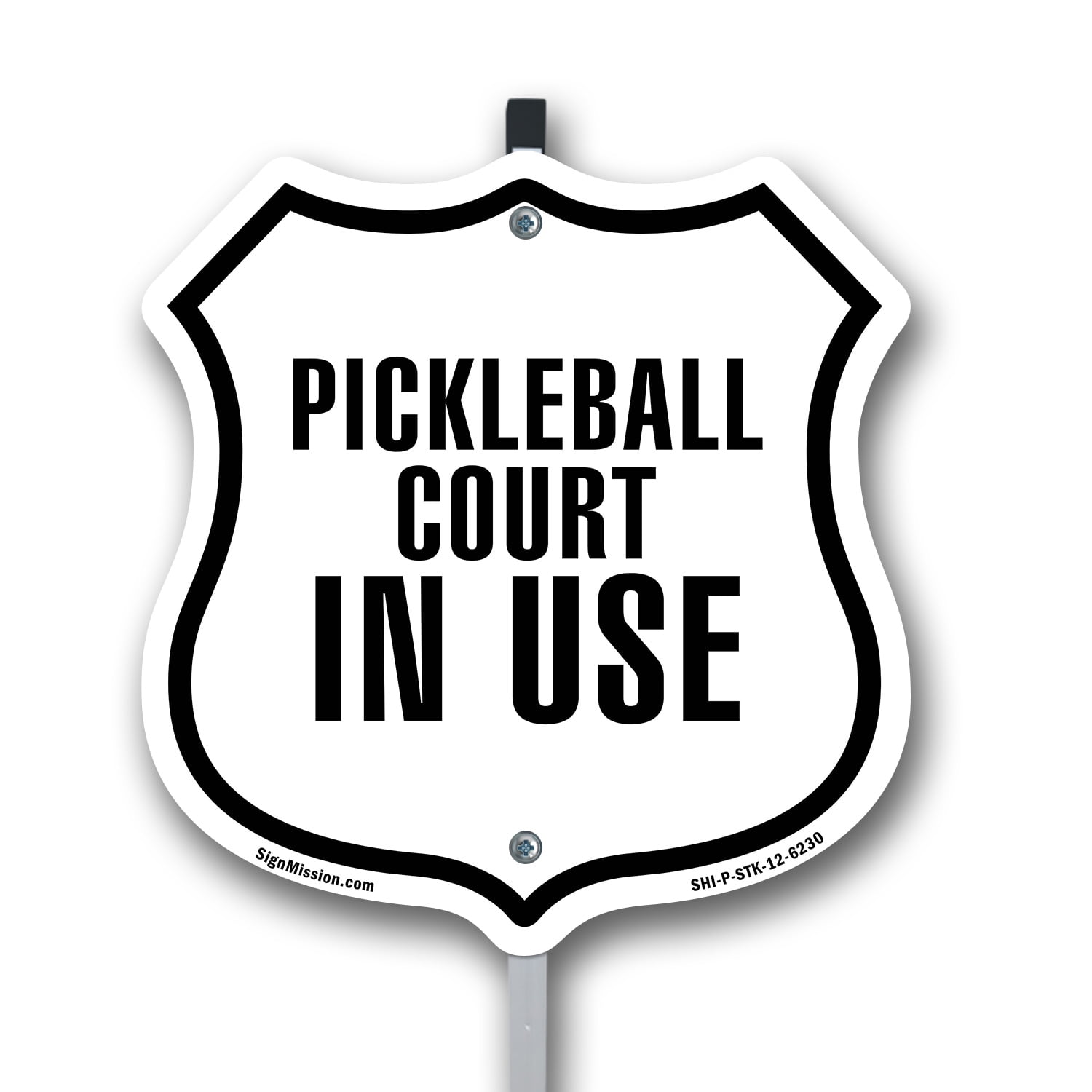 Pickleball court in Use 12 inch X 12 inch Shield Shaped Commercial ...