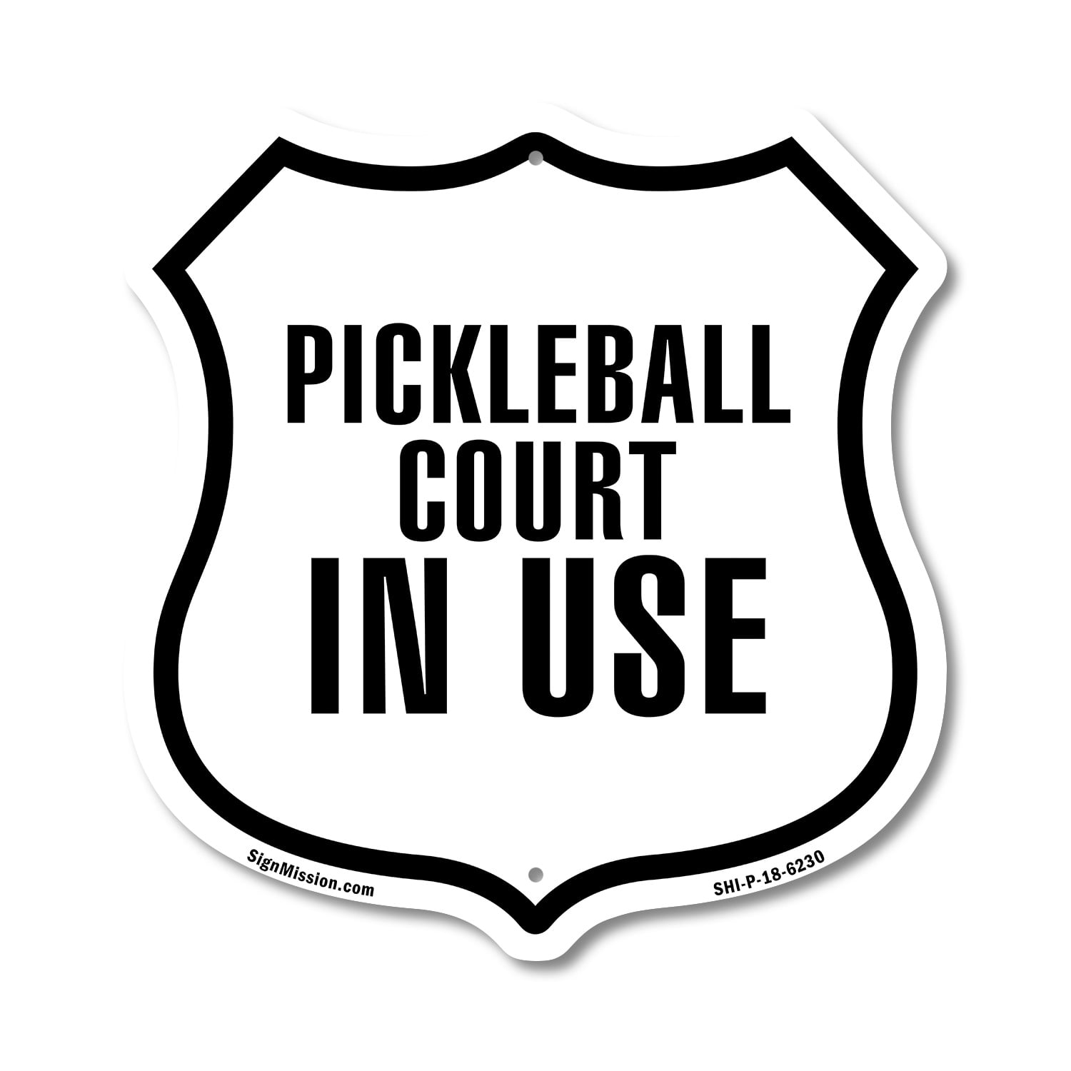 Pickleball court in Use (5 Pack) 12 inch X 12 inch Shield-Shaped Rust ...