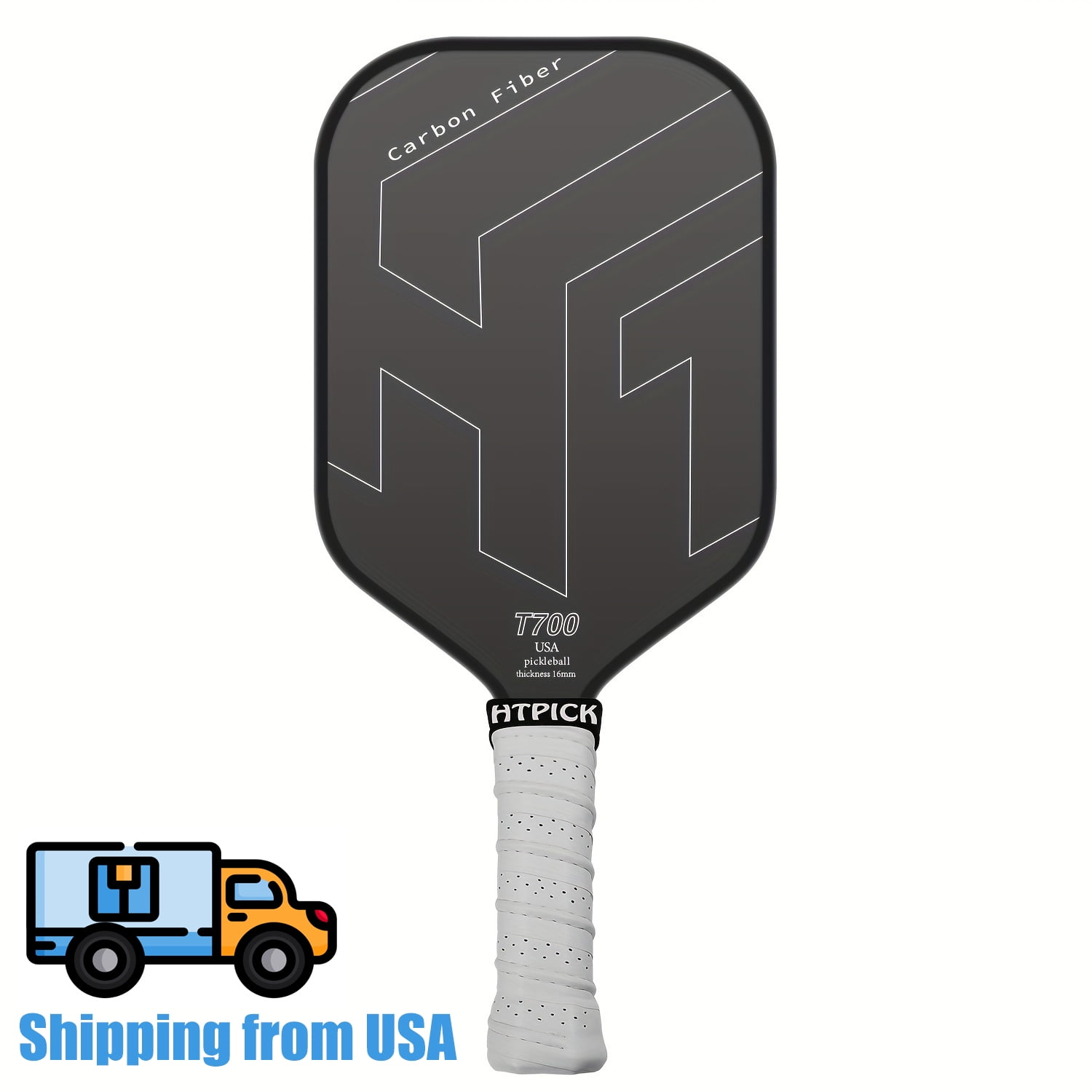 HTPICK Pickleball Racket, Carbon Fiber, 16mm T700 - Walmart.com