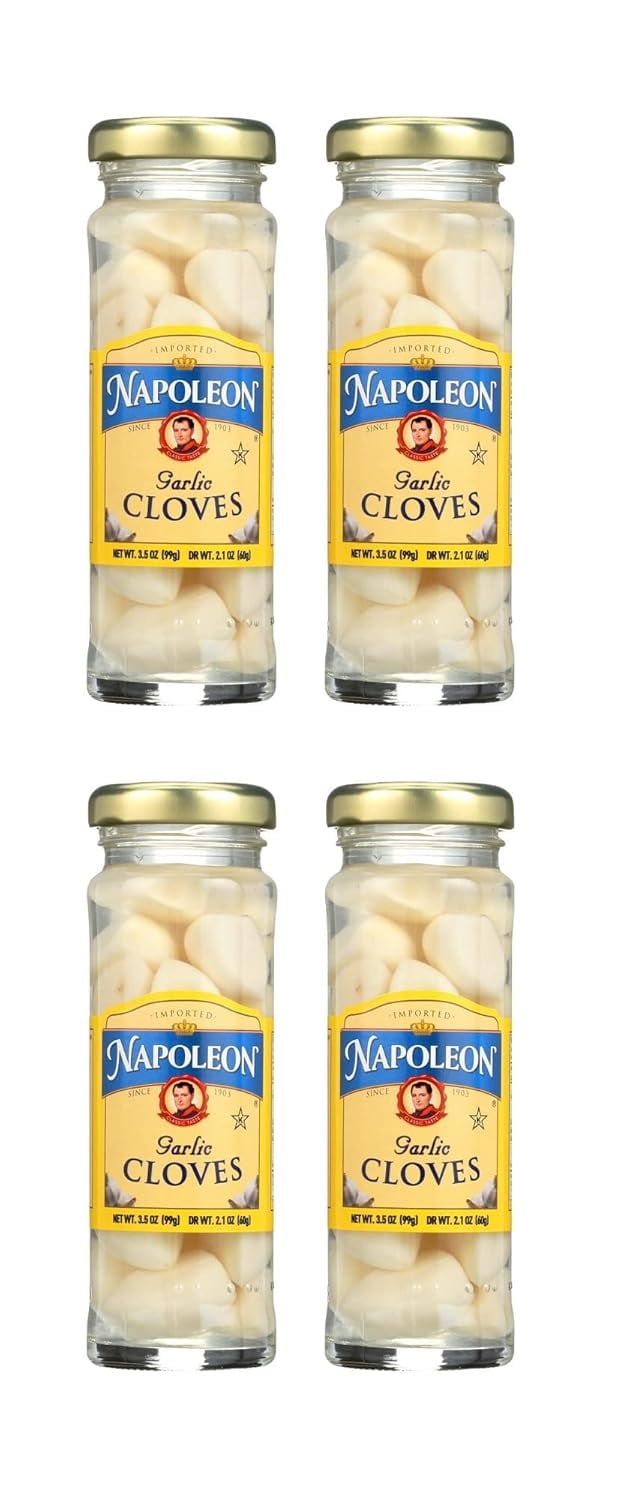 Pickled Garlic Cloves Four (4) Small Glass Jars NT. WT. 3.5oz ...