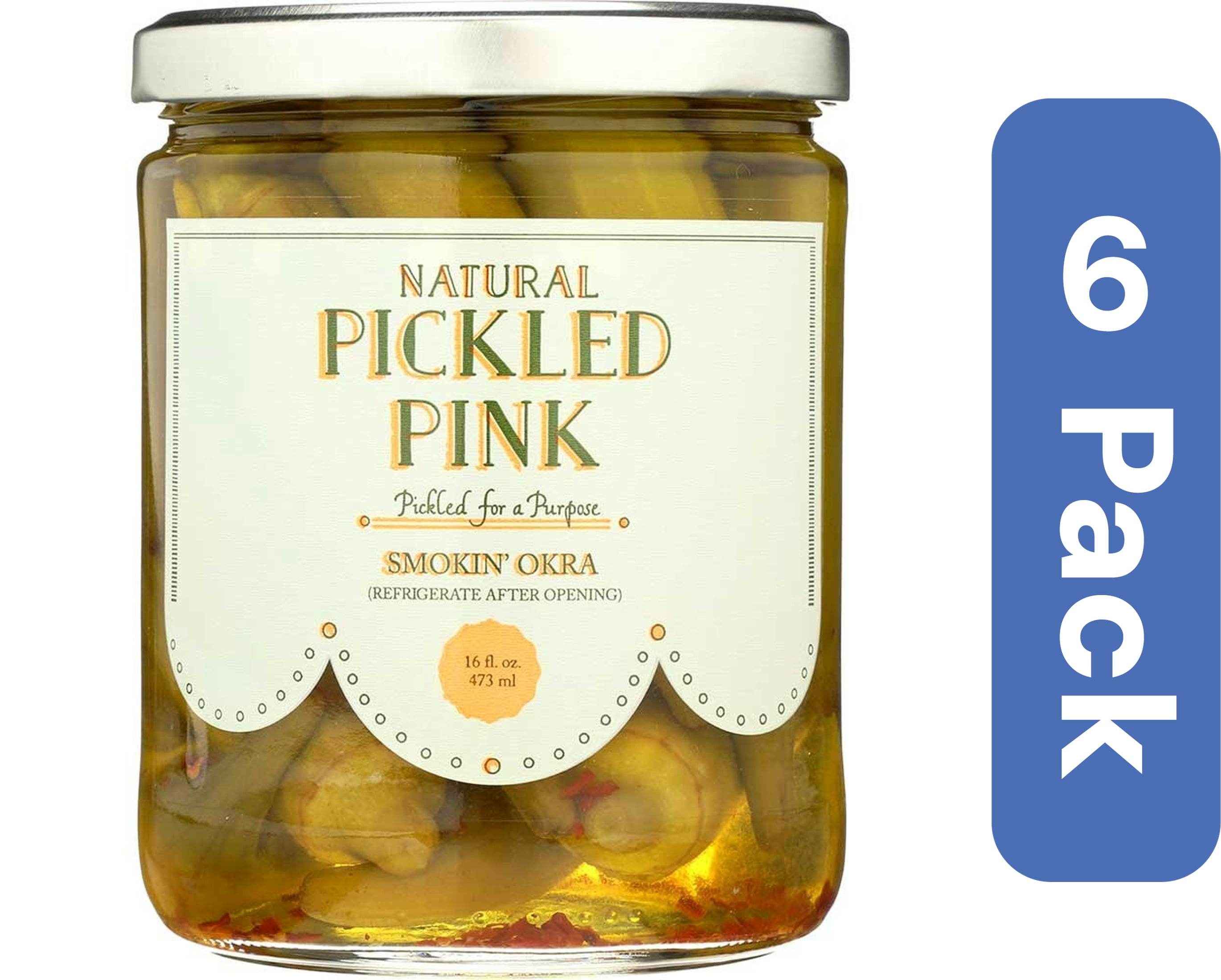 Pickled Pink Foods LLC Pickled Okra 16 oz (Pack Of 6) - Walmart.com