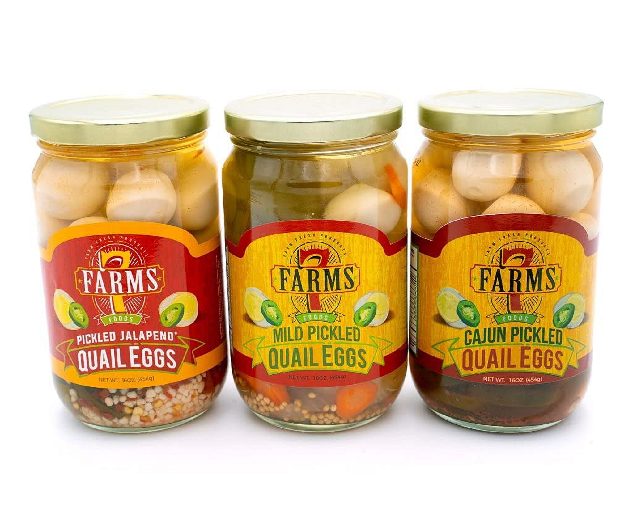 Pickled Quail Egg Variety Pack of 3 | Mild, Cajun, and Jalapeno Flavors ...
