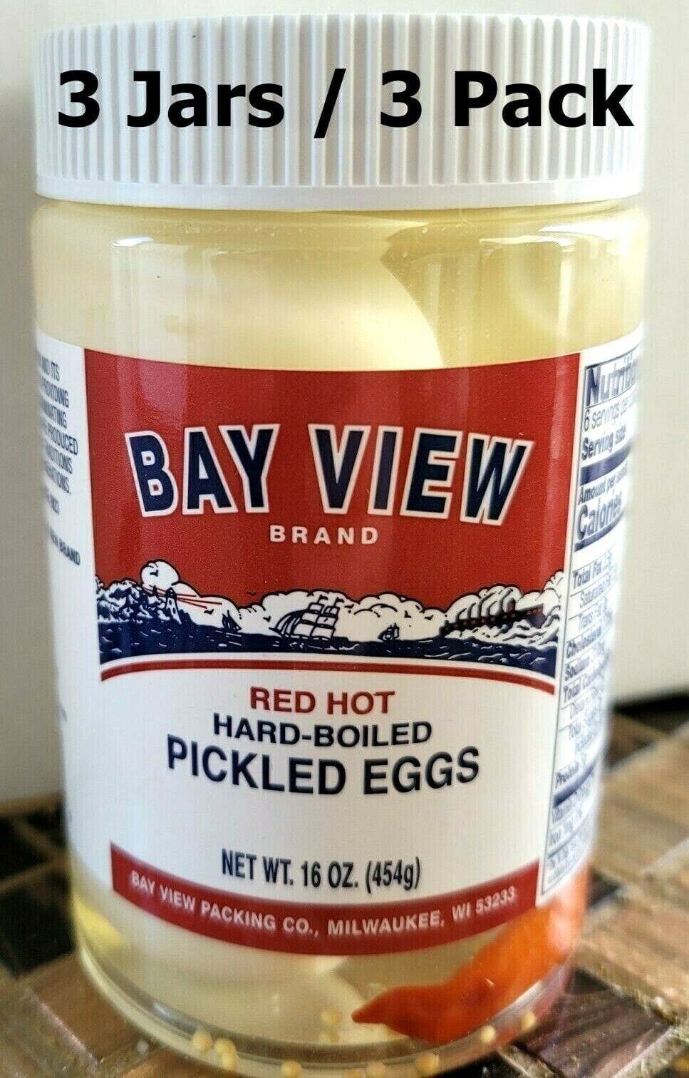 Pickled Red Hot Hard Boiled Eggs 3 Pack Keto Bay View Packing Free Ship ...