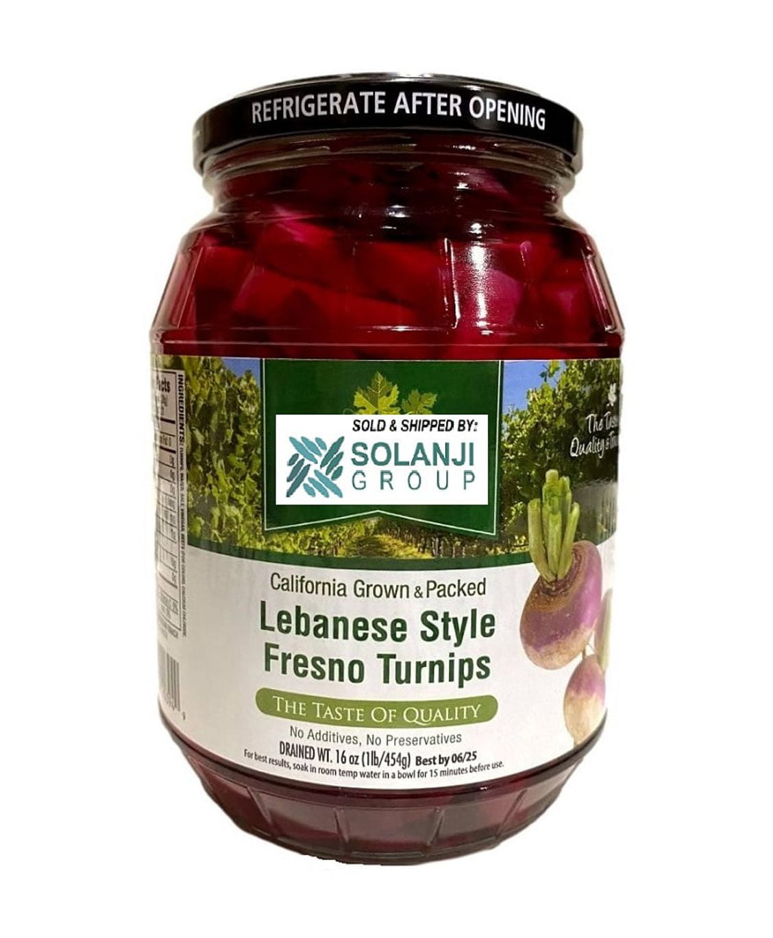 Pickled Turnips Lebanese Style One (1) Single Glass Jar 32oz - Drain Wt ...