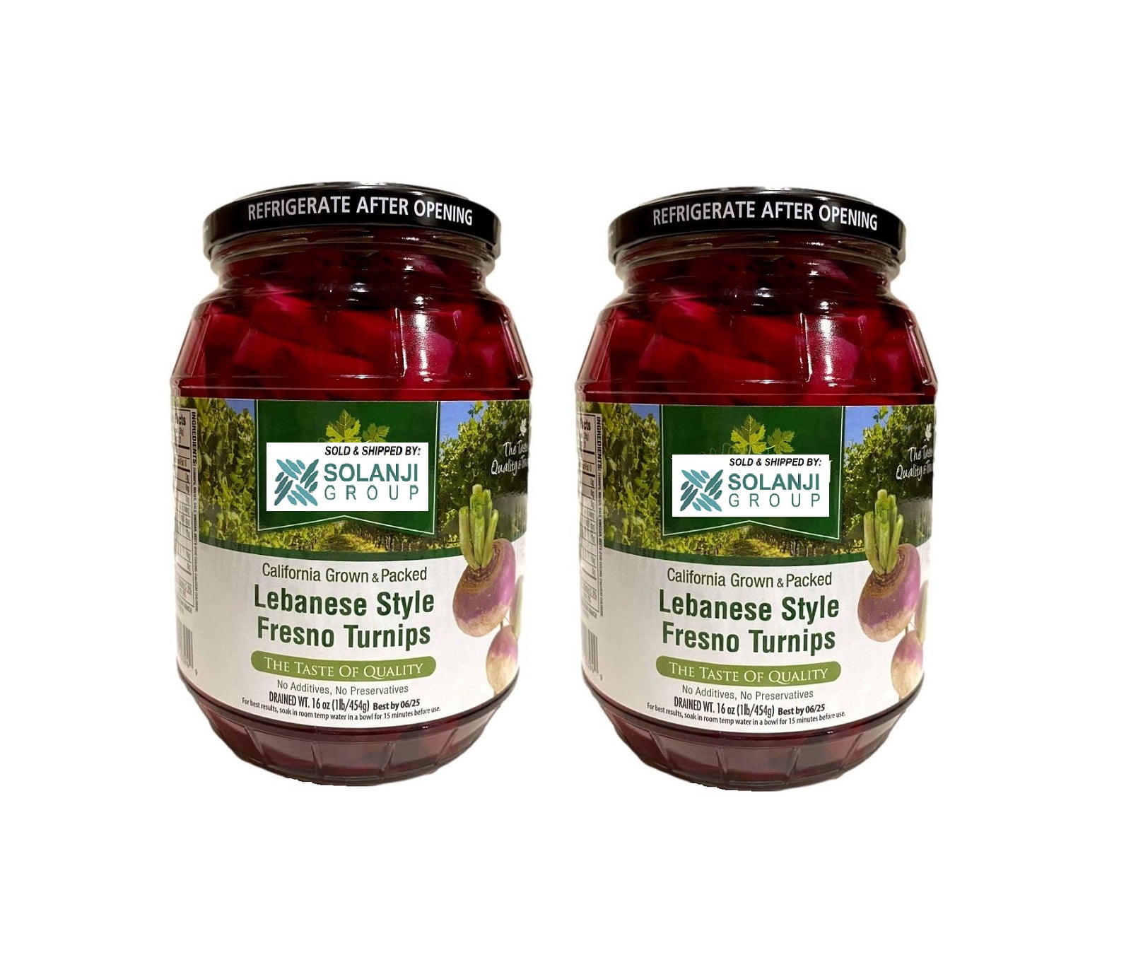 Pickled Turnips Lebanese-style Two (2) Glass Jar Drain Weight 16oz ...