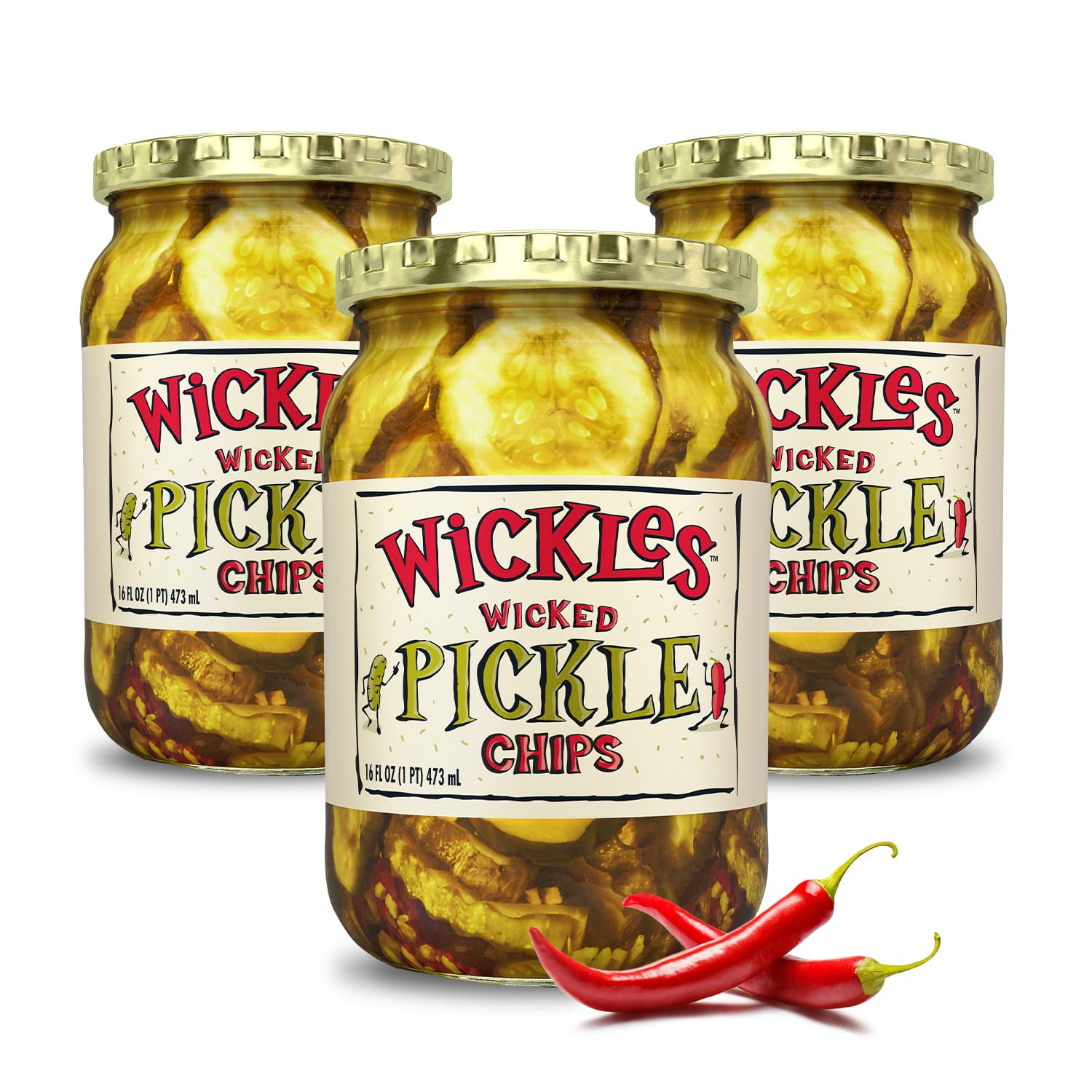 Pickles Wicked Pickle Chips (3 Pack) - Swee & Spicy Garlic Pickle Slices - Ho Pickle Chips ...
