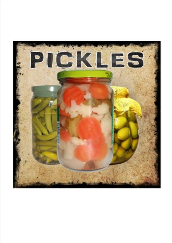 Pickles sign Cafe Bistro pub Sign Vintage Pickle Sign Wall Plaque Sign ...