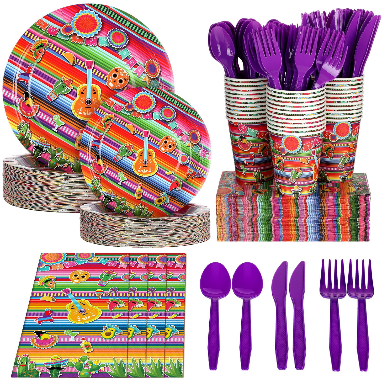 Pickmesh 3Pieces Mexican MSF2 Themed Fiesta Dinnerware Set Guests Cinco ...