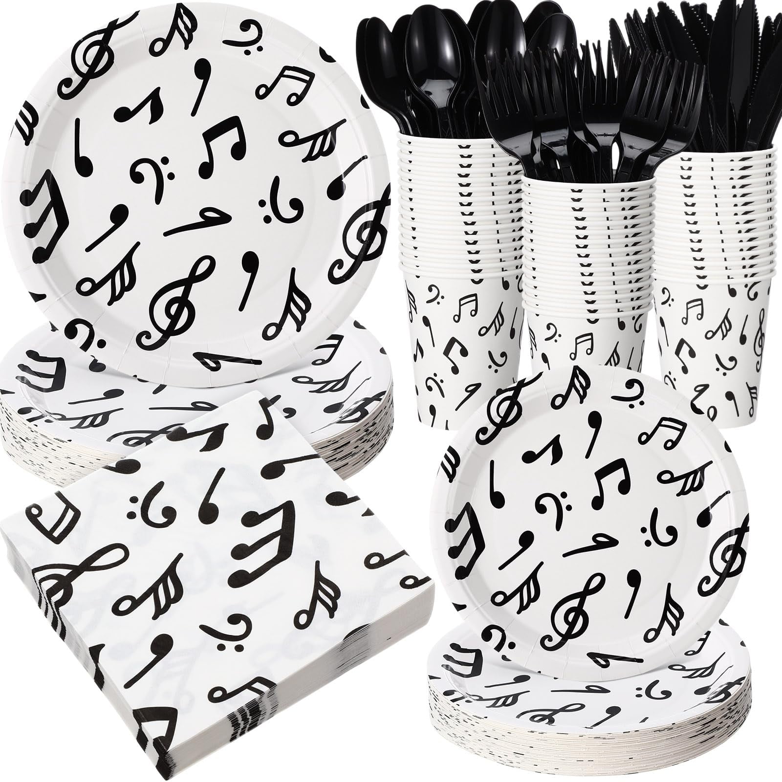 Pickmesh 400 Pcs Music RRF12 Themed Party Supplies Black Musical Note ...