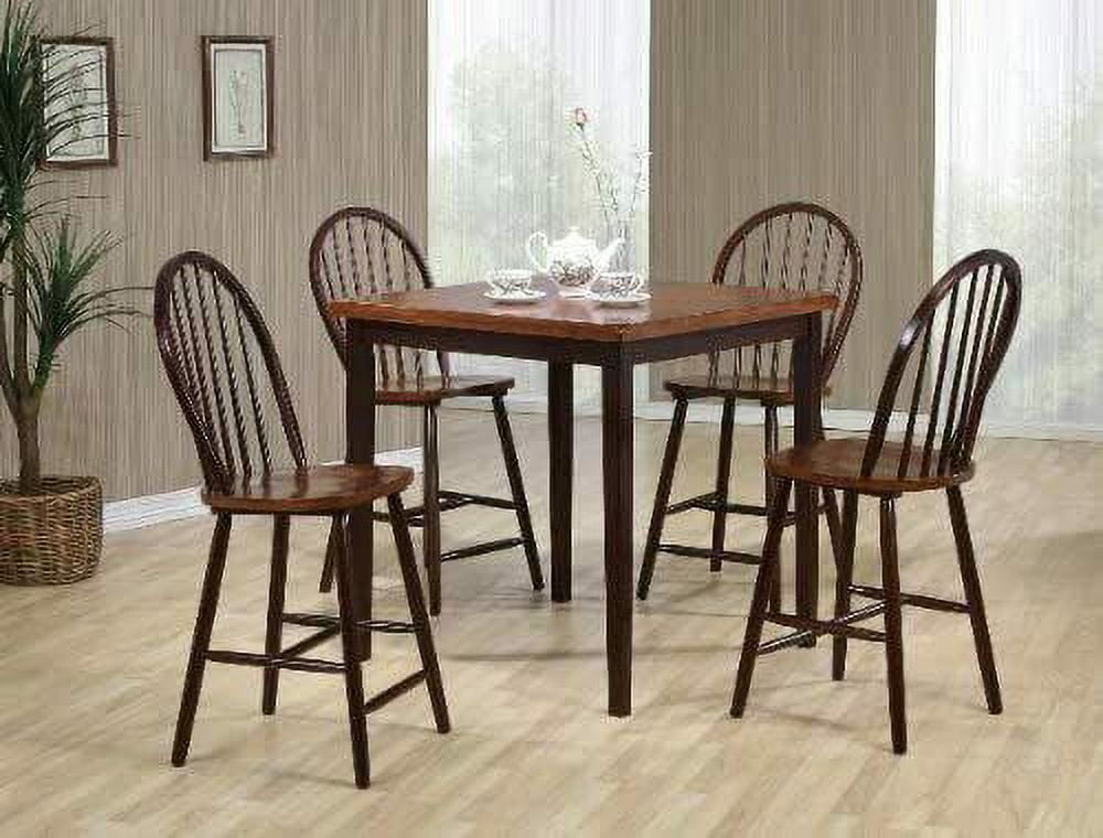 Pickney 5 Five Piece Counter Height Table Stool Black Brown Dining ...