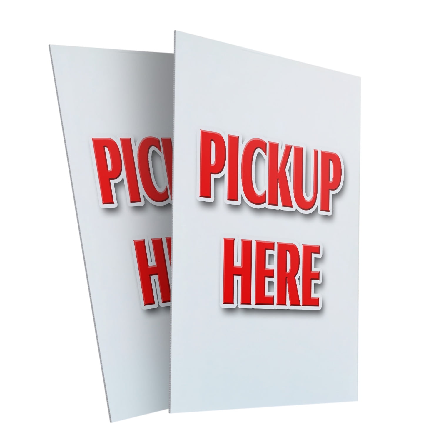 Pickup Here (2-PACK) 24" x 36" Plastic Signs | Sign Insert 4mm ...