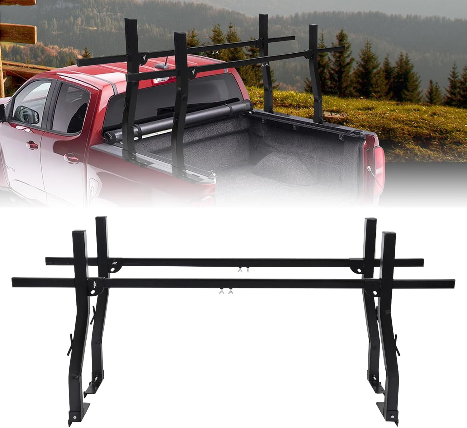 Pickup Ladder Racks, 1000Lbs Premium Carbon Steel Extendable in Width ...