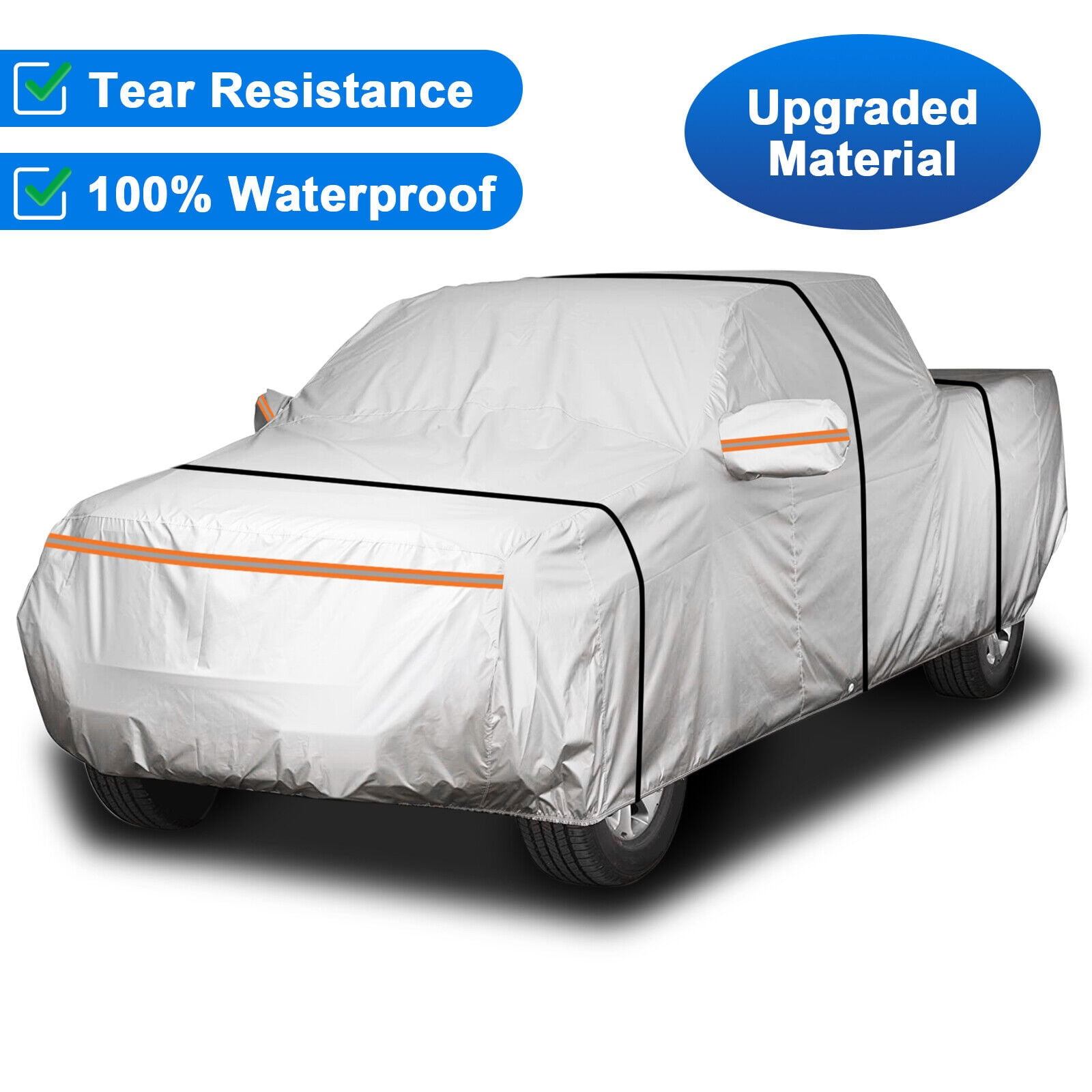 Pickup Truck Car Cover, 100% Waterproof Upgrade Cotton PU, Sun UV ...
