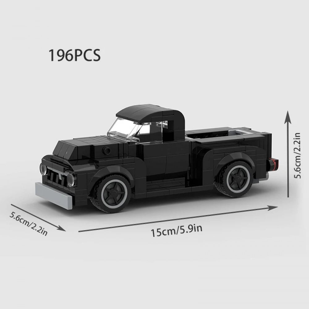 Pickup Truck MOC F100 Mini Van City Tool Car Black Speed Champions ...